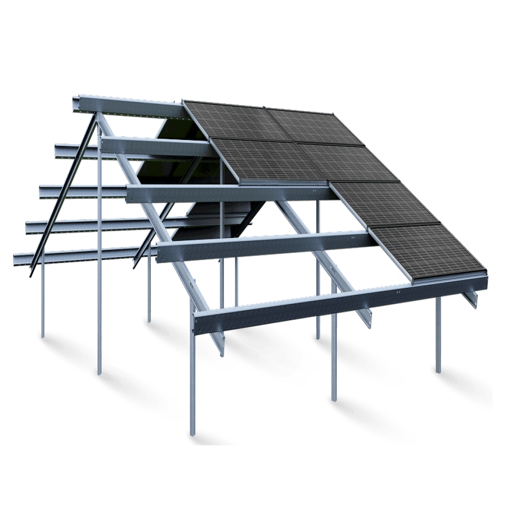 DH3WZ W/E 3-row ground PV structure | GVOLT